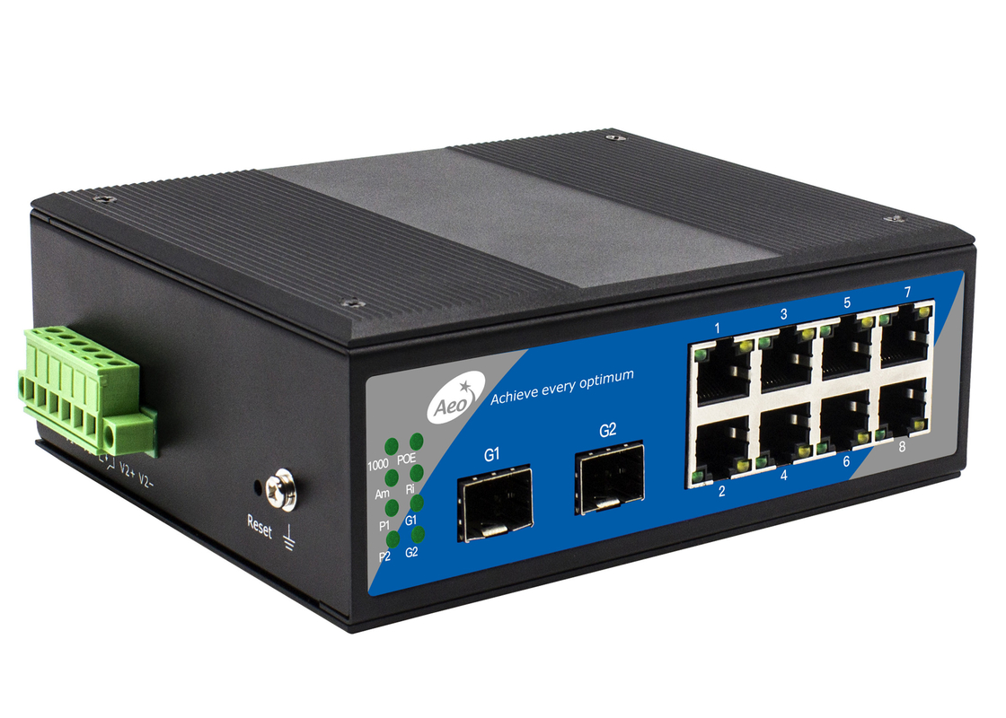 Power Over Ethernet POE Ethernet Switch 2 Fiber Ports and 8 POE Ports