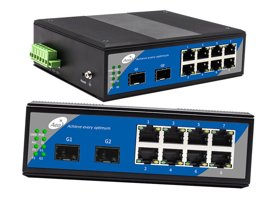 8 Port 2 SFP LC Fiber POE Switch , Din Rail Mounted POE Switch 8 Port 2 SFP LC Fiber POE Switch , Din Rail Mounted POE Switch