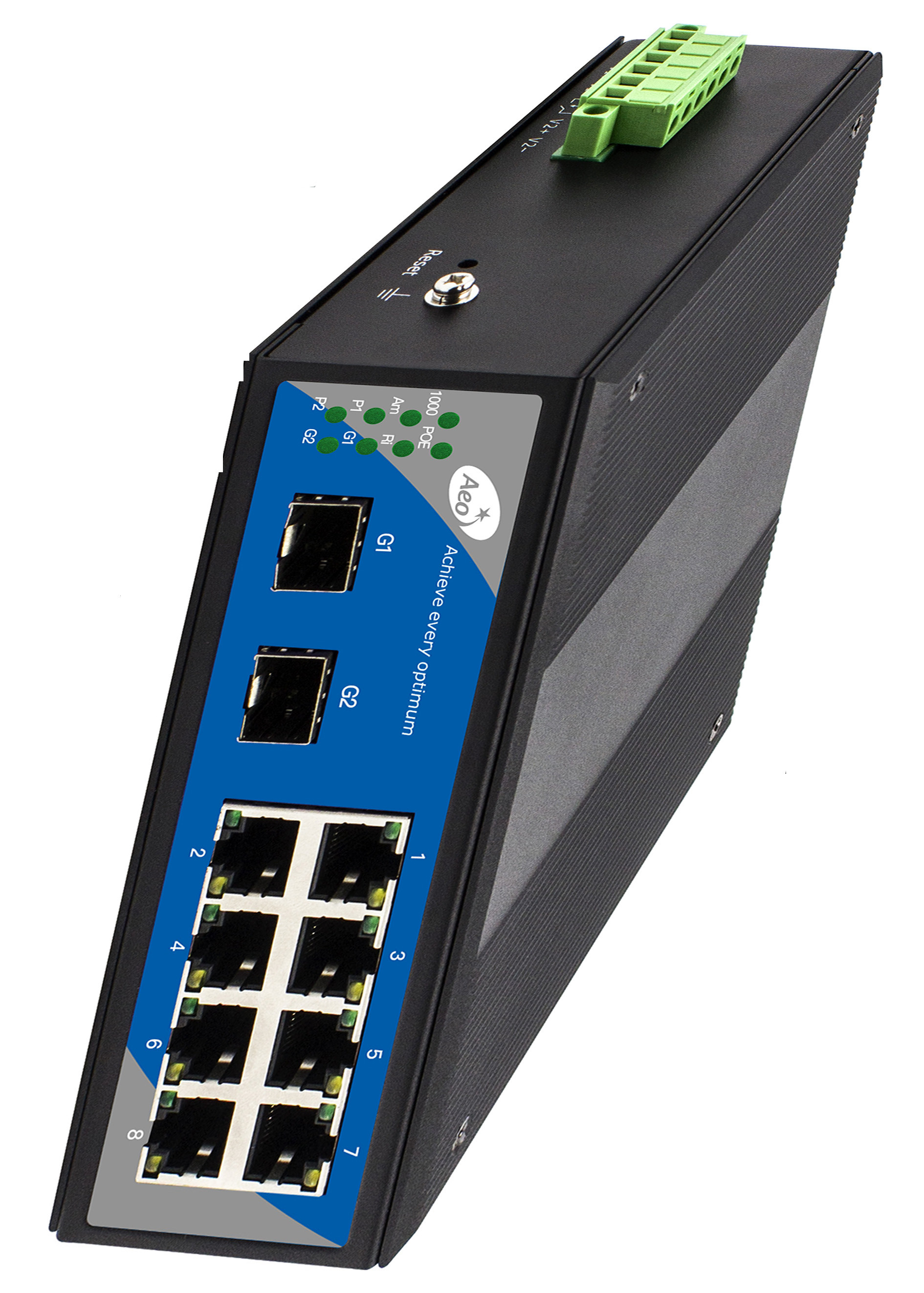 Gigabit 8-Port Smart SFP Switch Industrial Ring Loop Managed 8 POE and ...