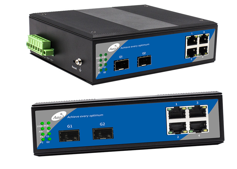 1310/1550nm Managed 4 Port POE Switch With Fiber Uplink