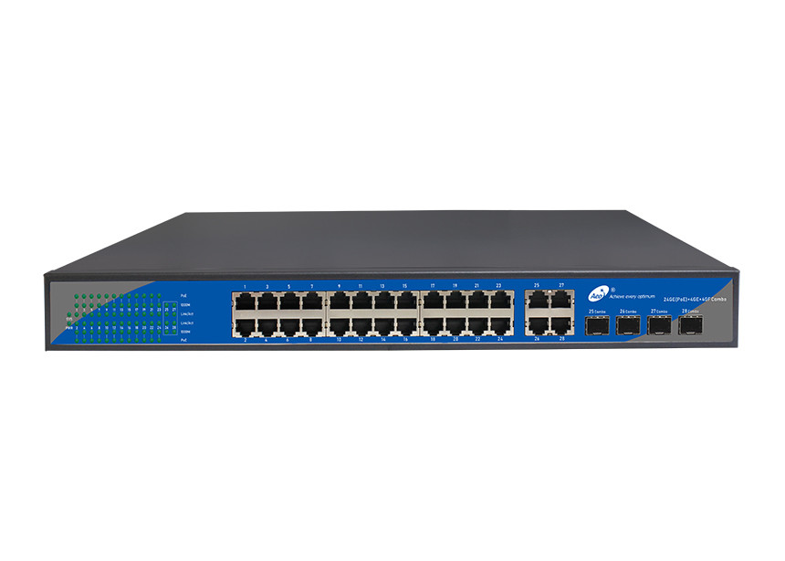 24 Port Gigabit Ethernet Switch Unmanaged with 4 Gigabit Combo Ports